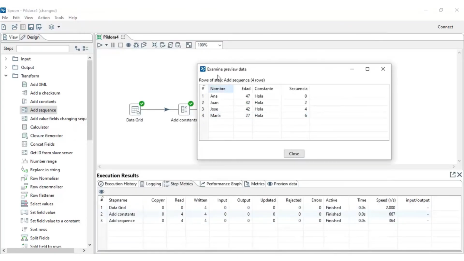 ¿Cómo añadir constantes y secuencias en Pentaho? - Itop Academy