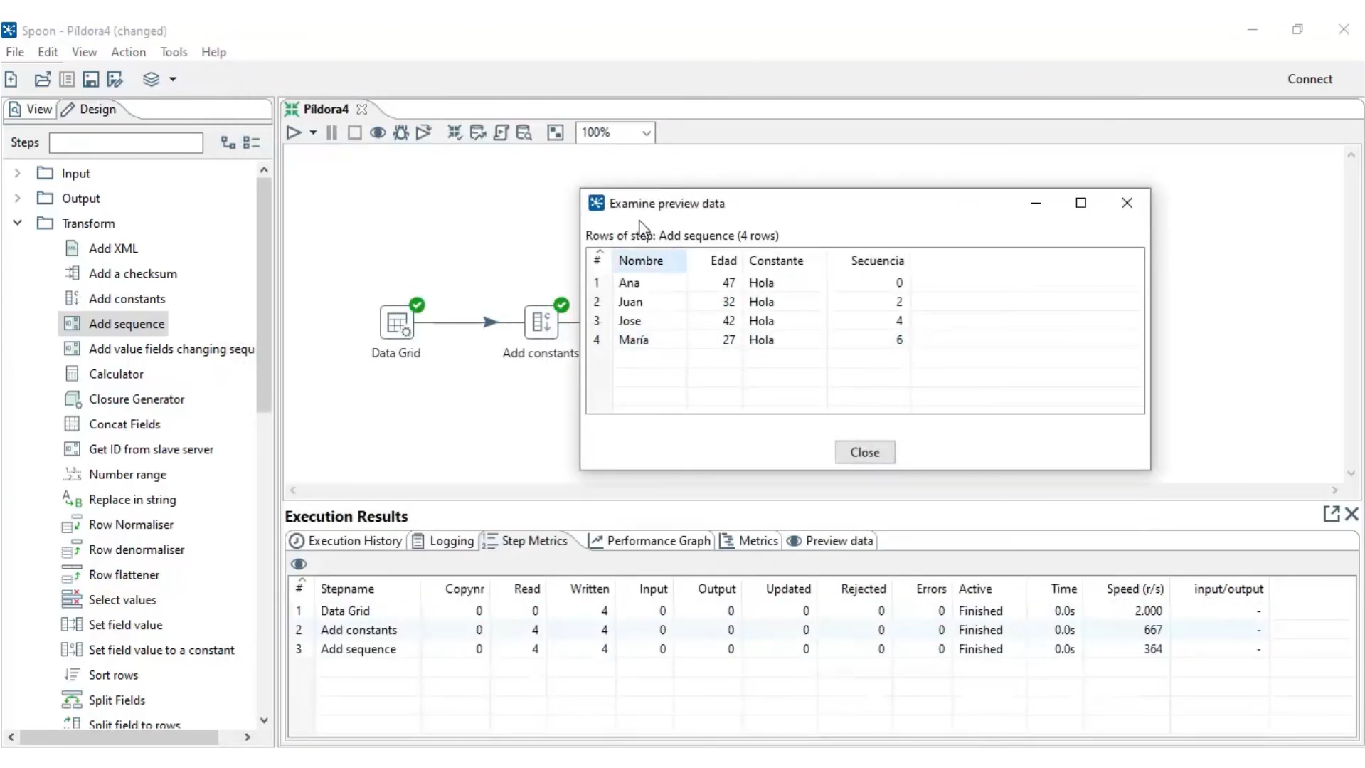 ¿Cómo añadir constantes y secuencias en Pentaho? - Itop Academy